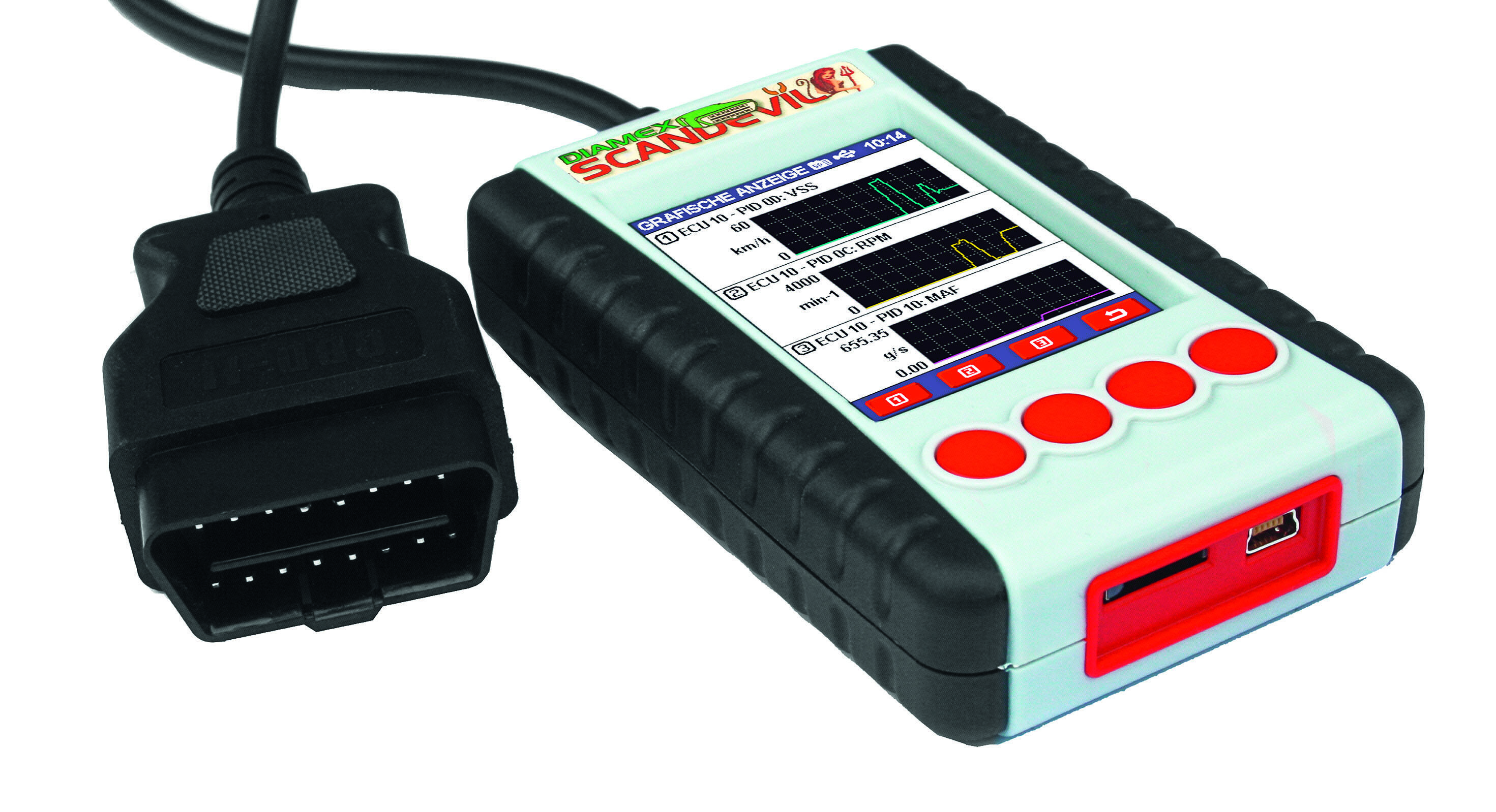 Diamex Scandevil II Handheld-OBD-2-Diagnosescanner mit Farbdisplay ...