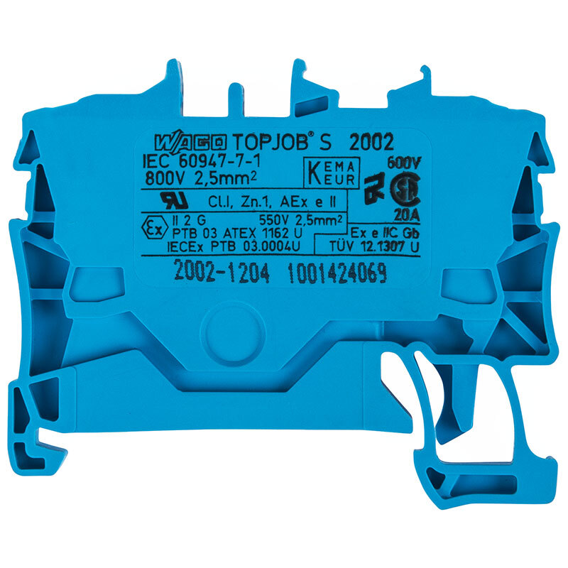 Wago 2-Leiter-Durchgangsklemme 2002-1204,Blau,2,5 mm² | ELV Elektronik ...