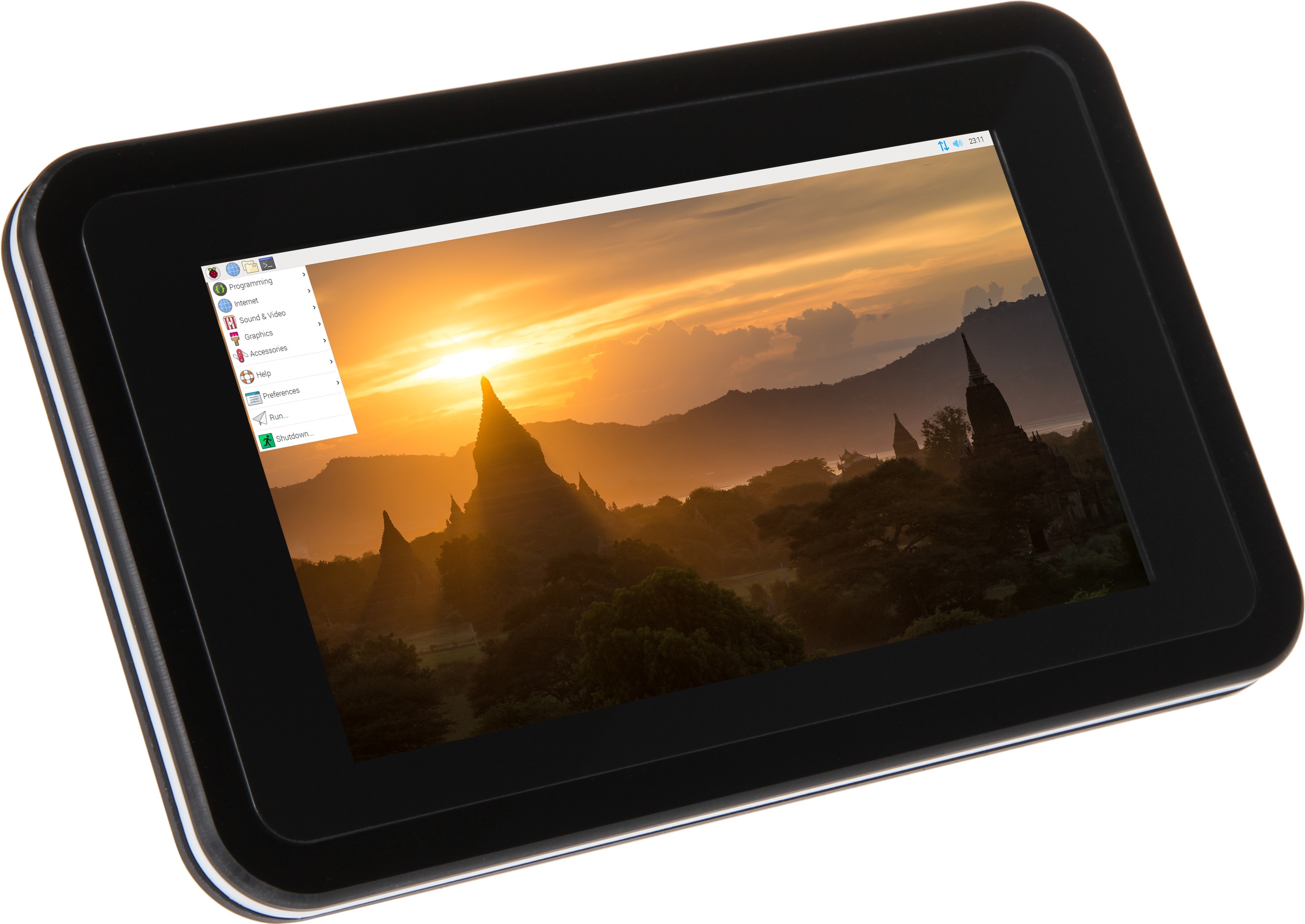 Joy-IT-Gehäuse für orig. 17,78-cm-Touchdisplay für Raspberry Pi 4, inkl. aktiven Kühler, schwarz ...