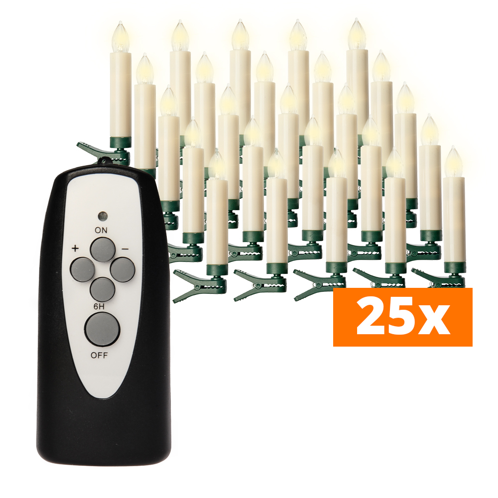 Innocom 25er-Set Kabellose Mini-LED-Baumkerzen | Beleuchtung