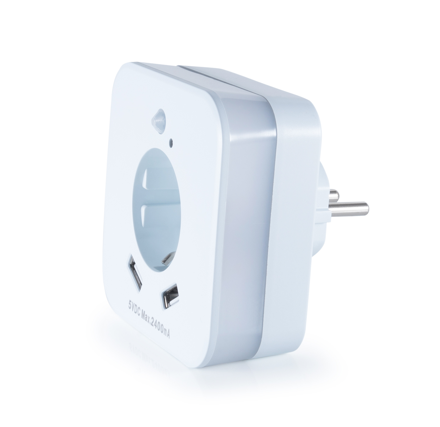 InnTec LED-Nachtlicht mit Bewegungsmelder, Steckdose und 2x USB-Anschlüssen (2,4A) | Haustechnik