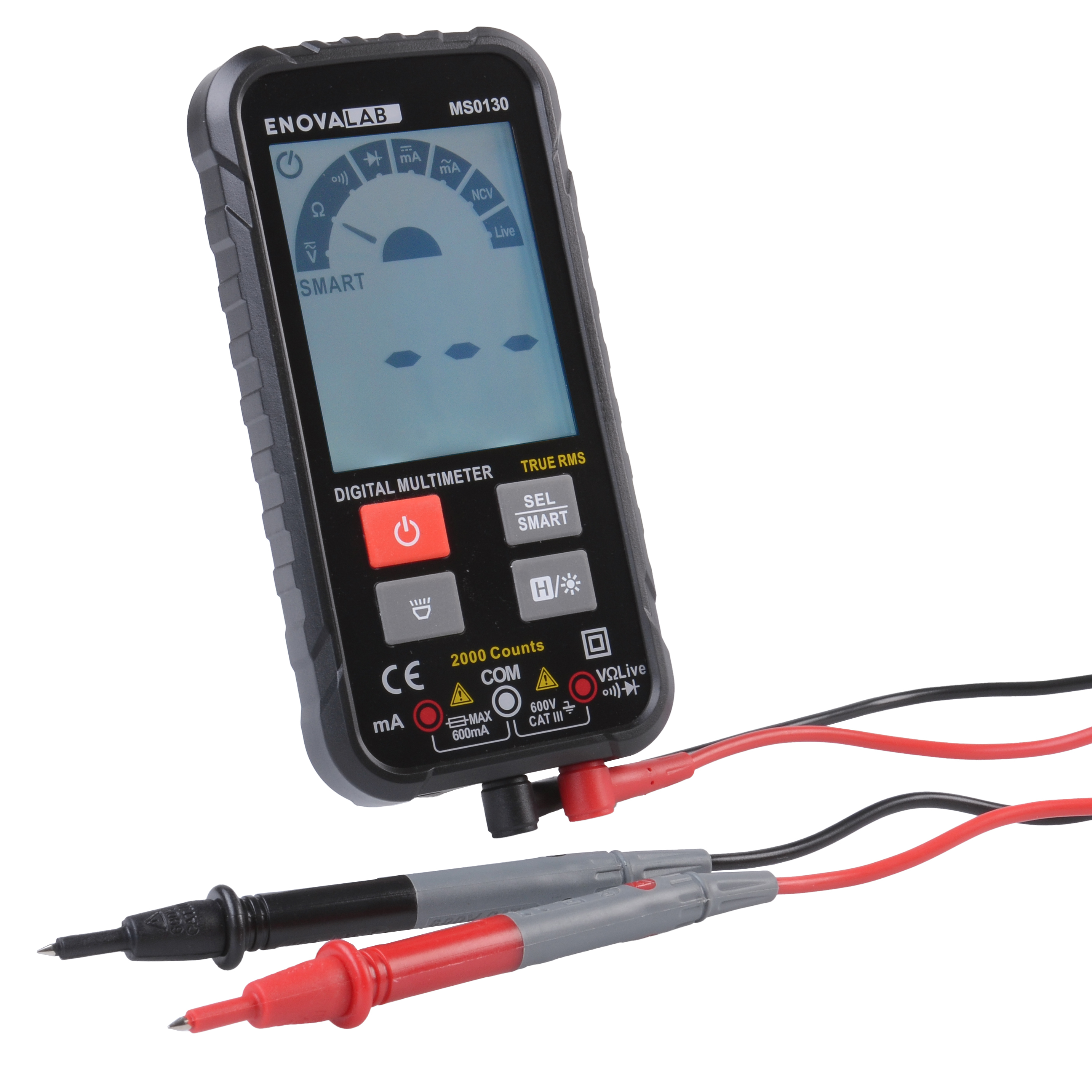 Enovalab SMART TrueRMS Digital-Multimeter MS0130 im Slim Design, 2.000 ...