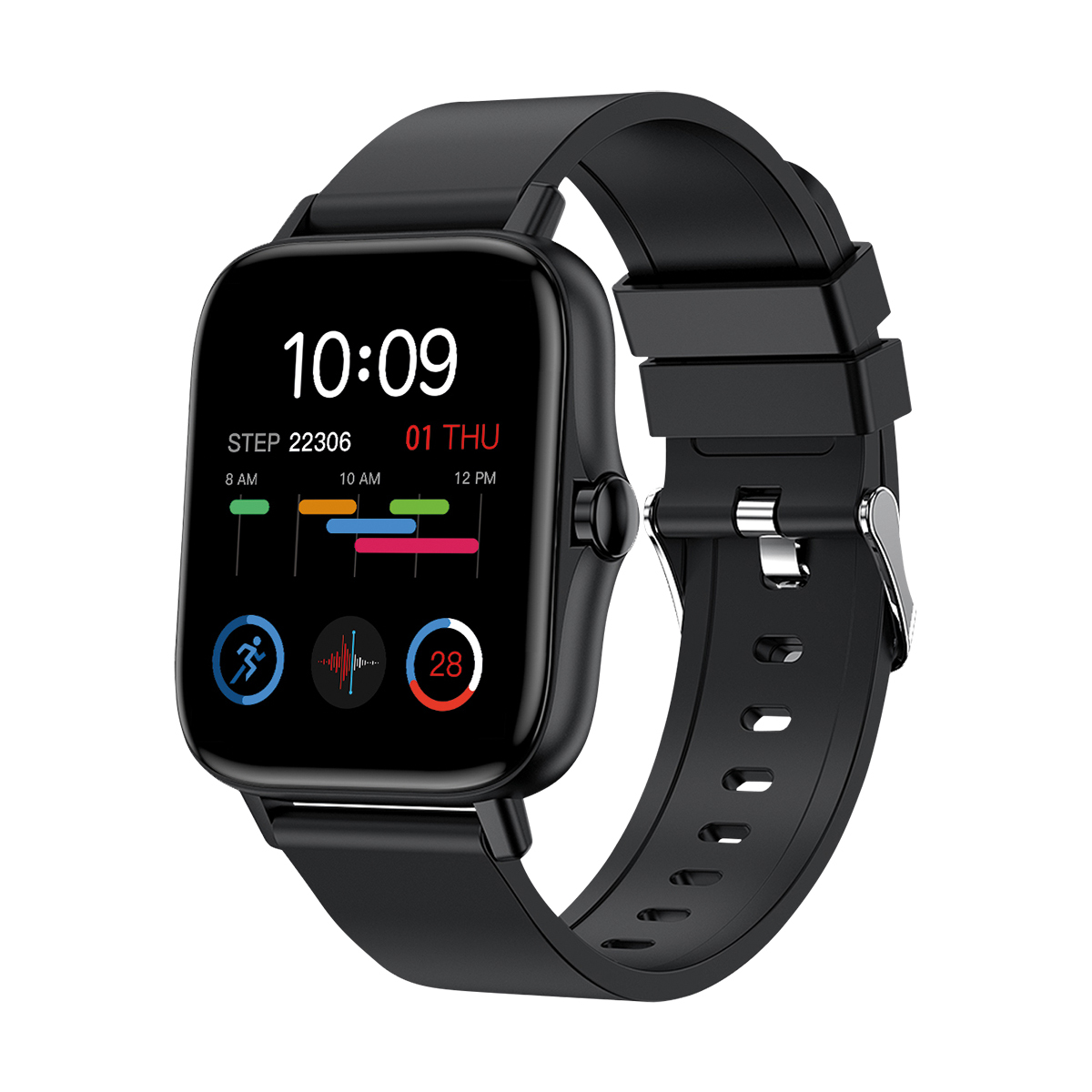 FontaFit Smartwatch CHAS, schwarz, mit SP02-Messung, Schlafüberwachung ...