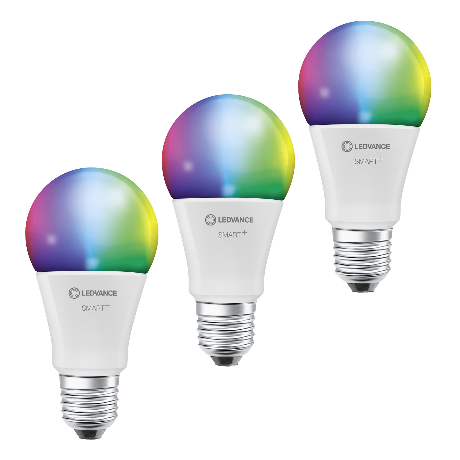 LEDVANCE 3er-Set SMART+ WiFi 9-W-LED-Lampe A60, E27, 806 lm, RGBW, 2700-6500 K, dimmbar, Alexa ...