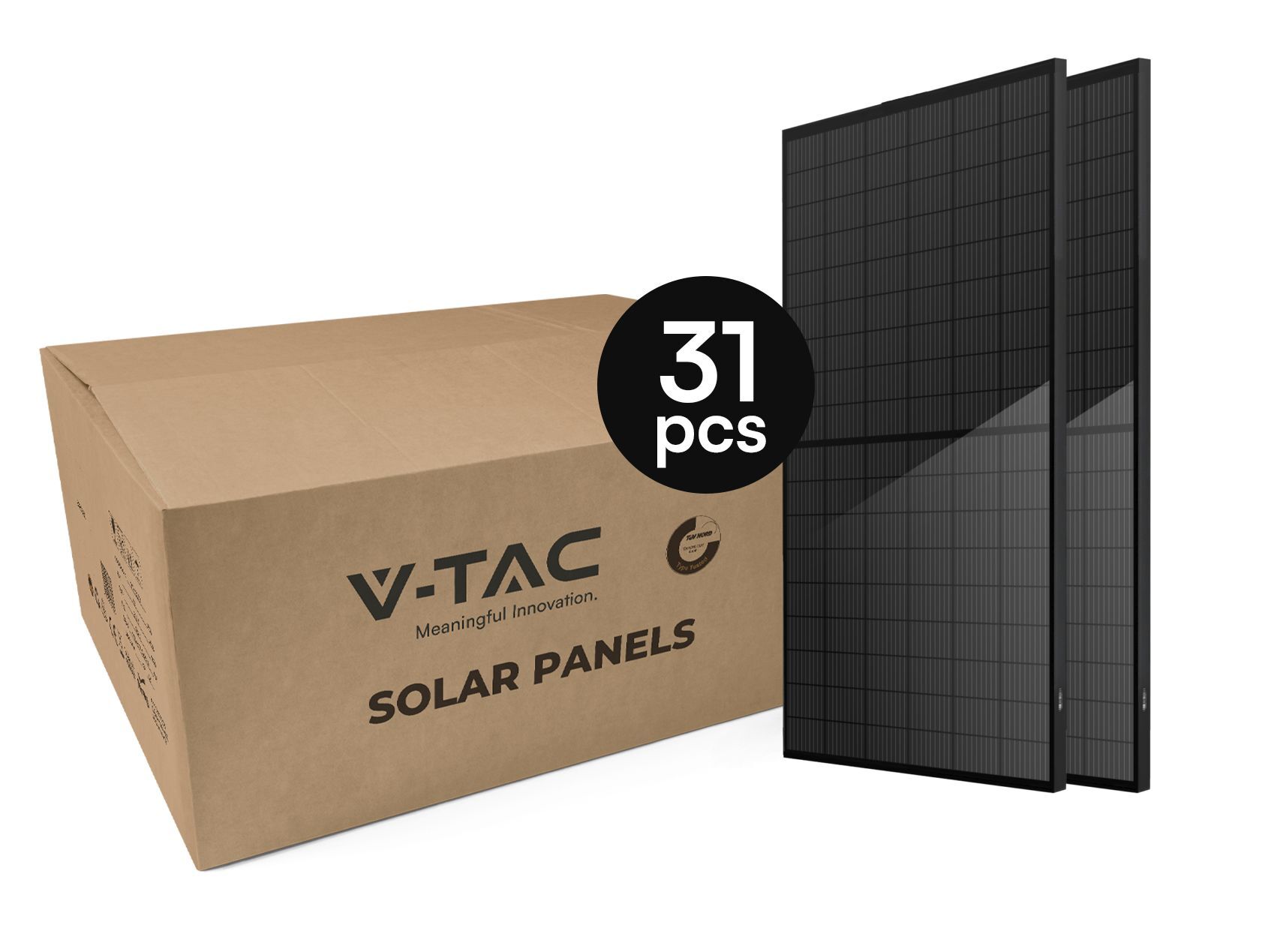 V-TAC PV-/Solar-Modul 410 Wp, Halbzellen Photovoltaik-Modul, 35-mm ...