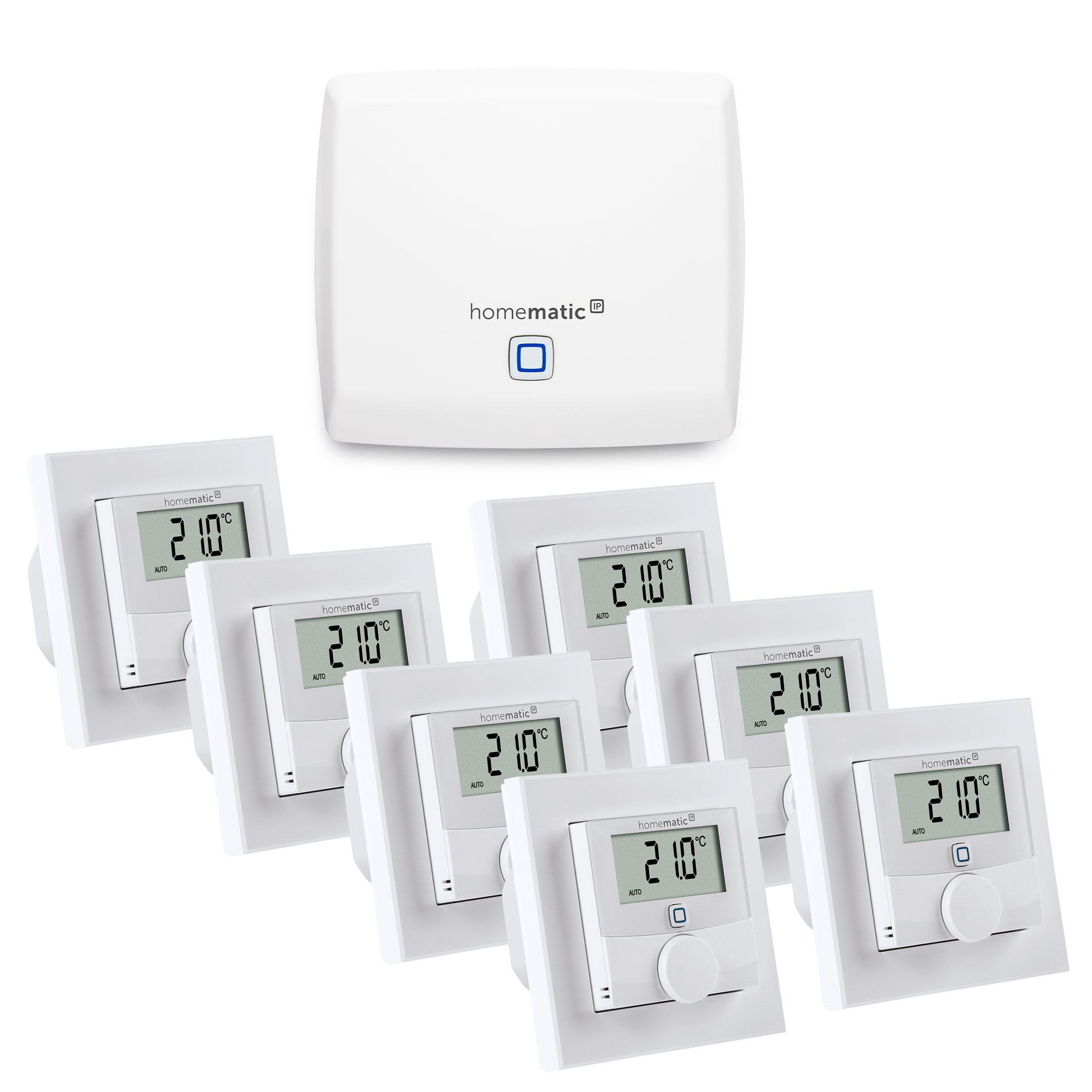 Homematic IP Set Raumklima mit Access Point, 7x Wandthermostat mit ...