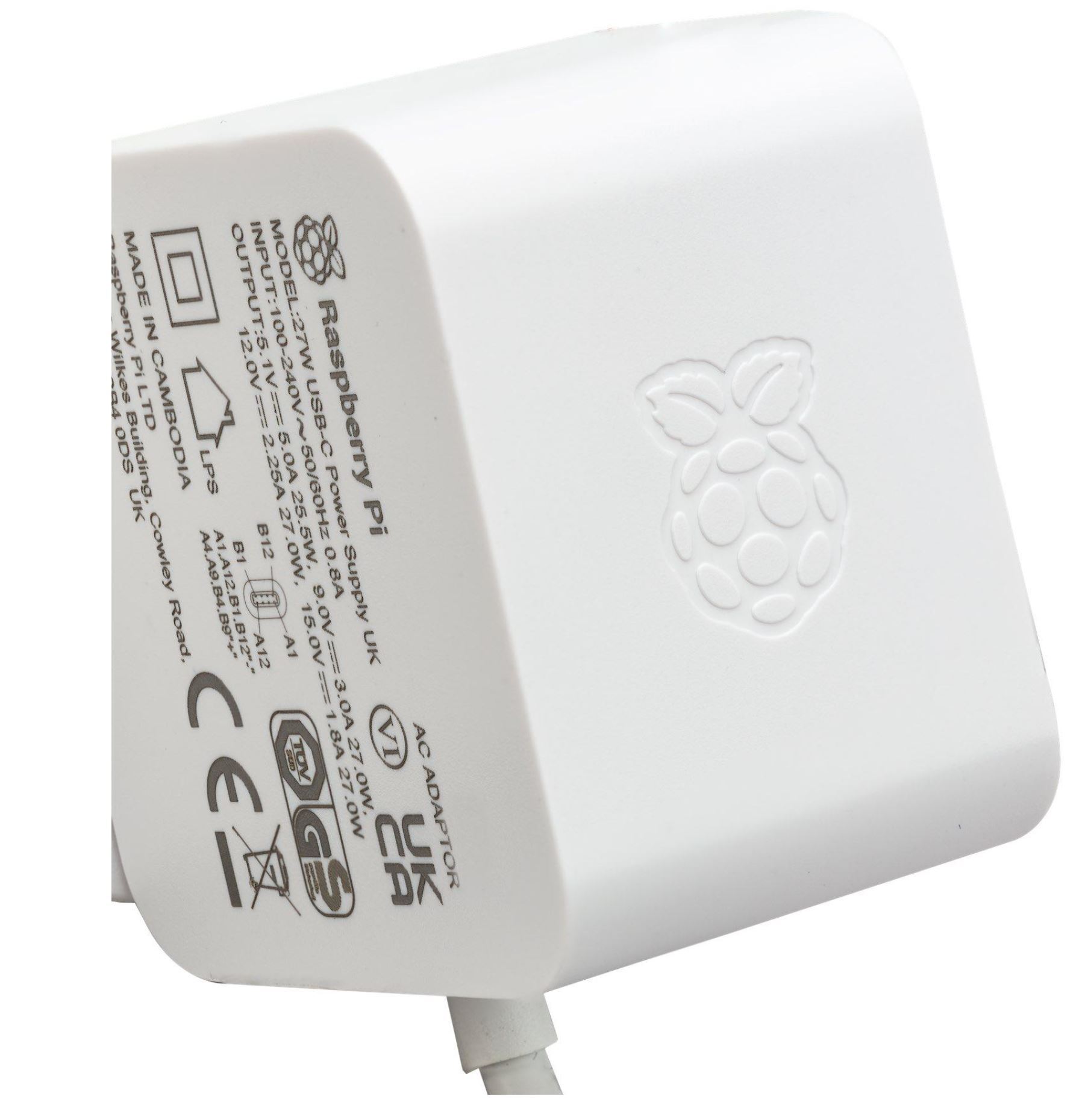 Raspberry Pi USB-C-Netzteil, 27 W, weiß | Bausätze