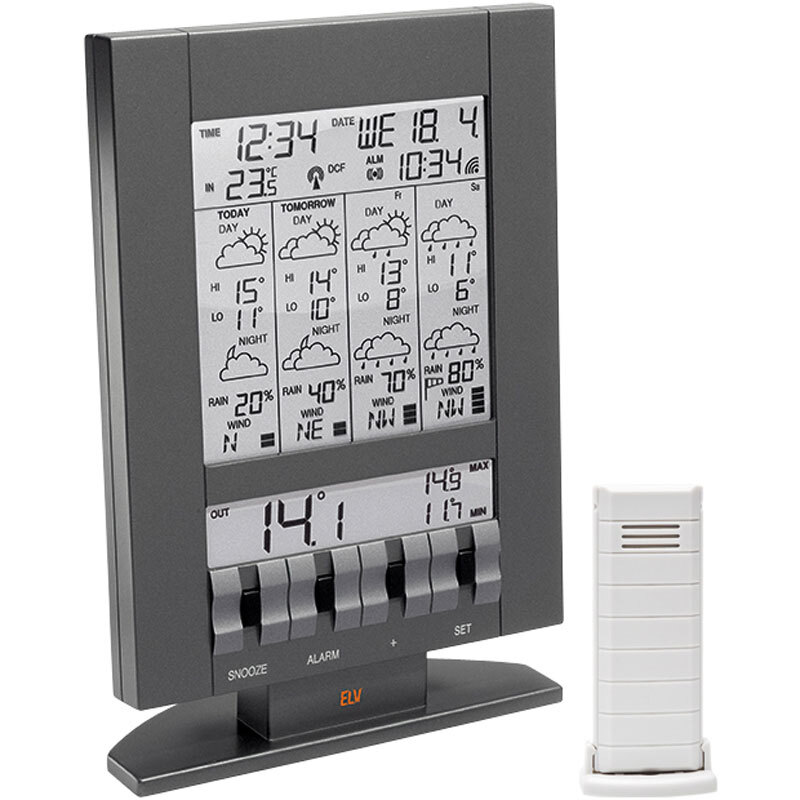 Funk-Wetterdaten-Empfänger WFC 510 mit Außentemperatur,Wetterstation ...