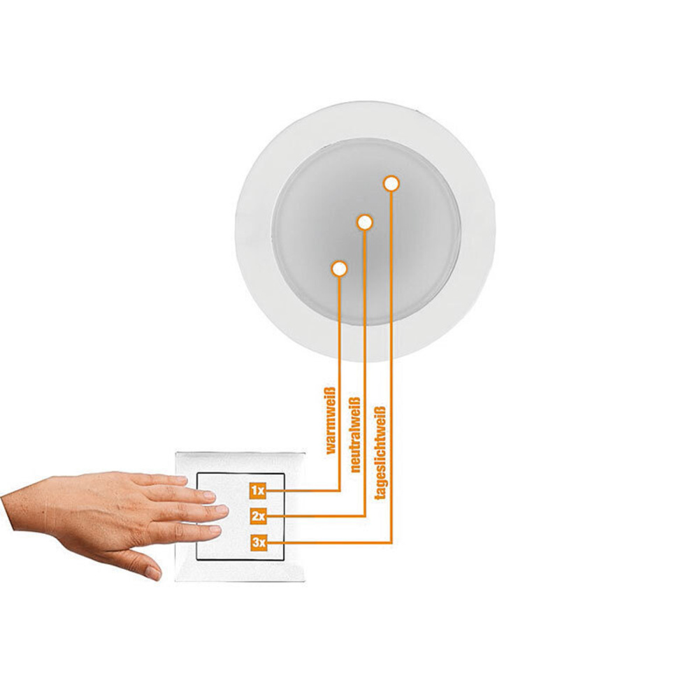 Heitronic 13-W-LED-Downlight,rund,Farbtemperatur einstellbar,weiß ...