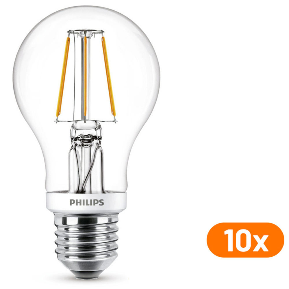 Philips 10er-Spar-Set 7,5-W-LED-Lampe Classic LEDbulb, E27, 806 lm ...